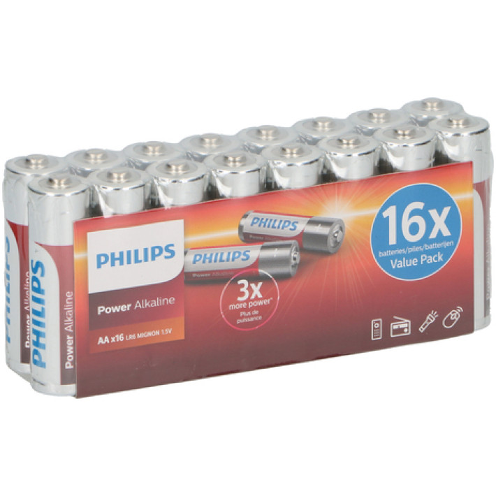 Philips patareid Power Alkaline AA (16 tk/pk) - KRABA